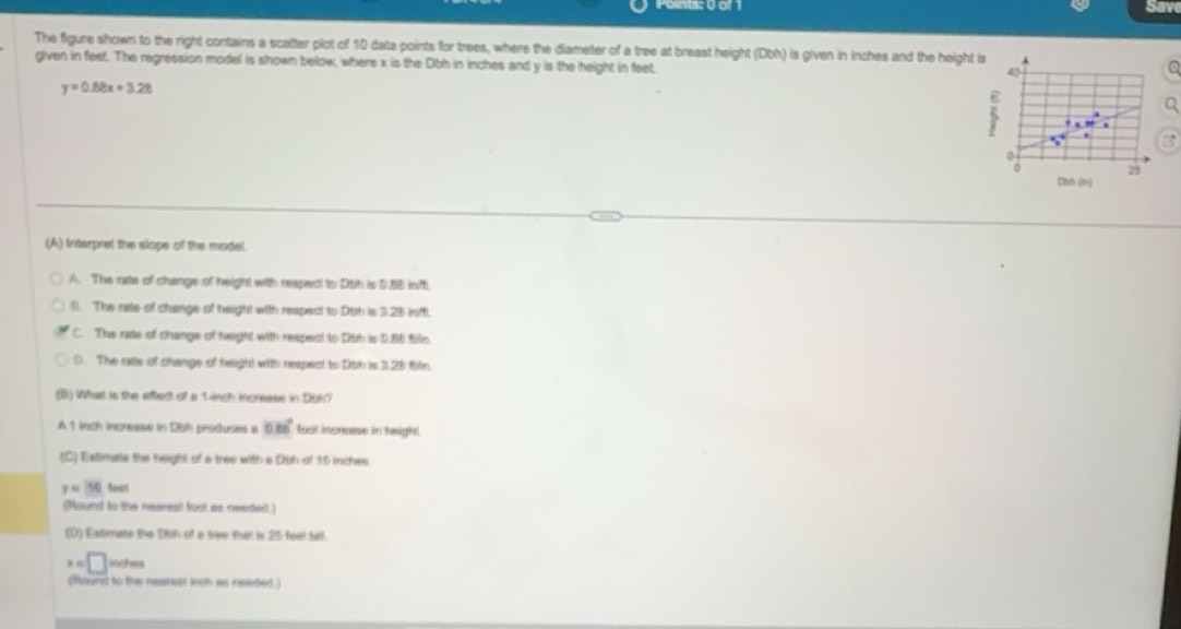 Solved: Save The figure shown to the right contains a scatter plot of ...