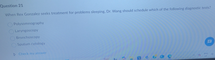 Solved: When Rex Gonzalez seeks treatment for problems sleeping, Dr ...