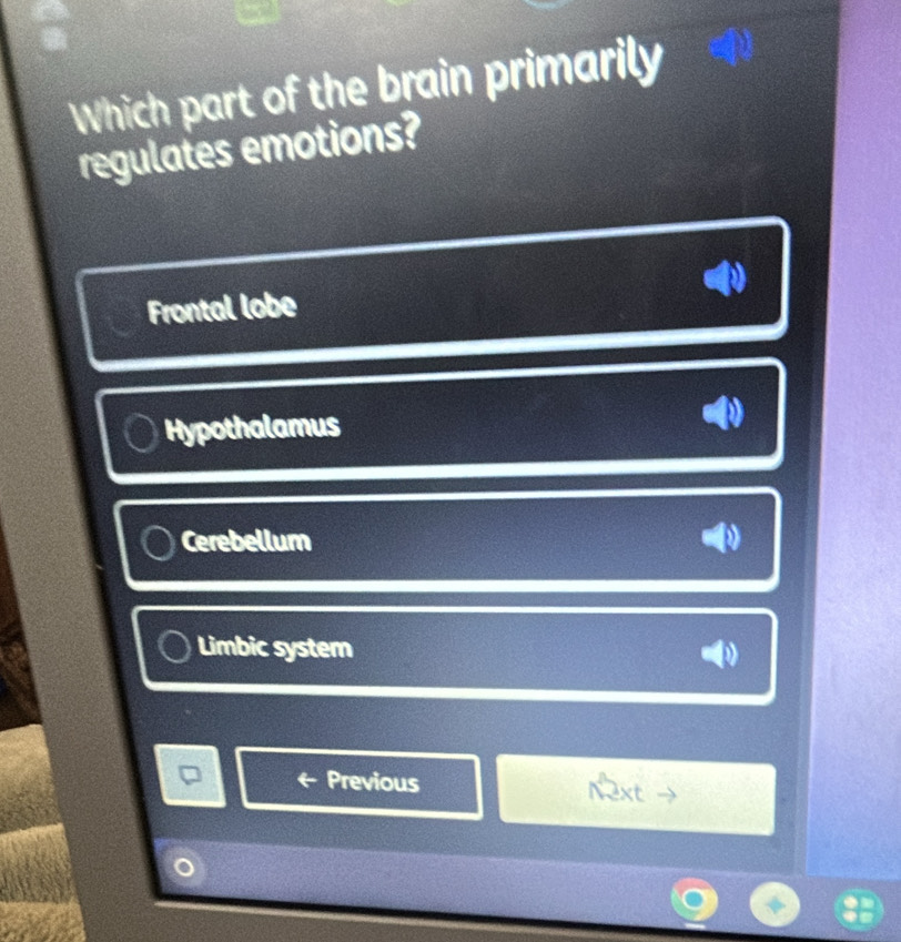 Solved: Which part of the brain primarily regulates emotions? Frontal ...