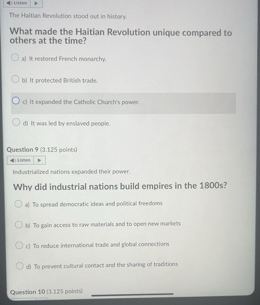 Solved: Listen The Haitian Revolution stood out in history. What made ...