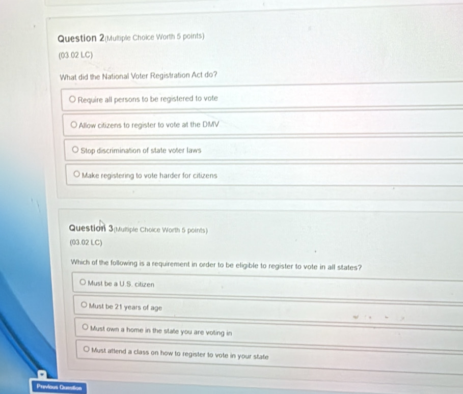 Solved: Question 2(Multiple Choice Worth 5 points) (03.02 LC) What did ...