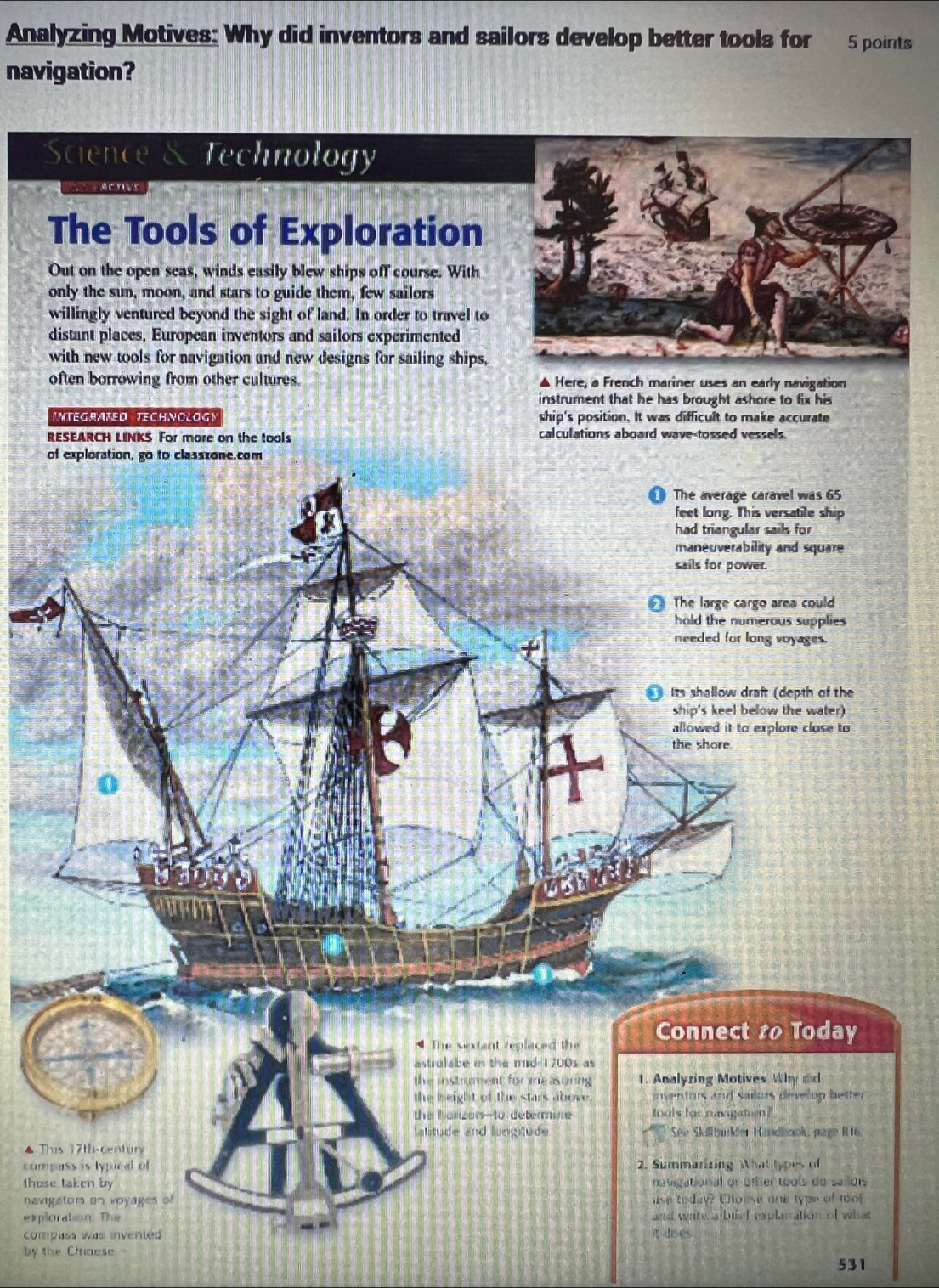 Solved: Analyzing Motives: Why did inventors and sailors develop better ...
