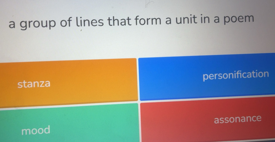 Solved: a group of lines that form a unit in a poem stanza ...