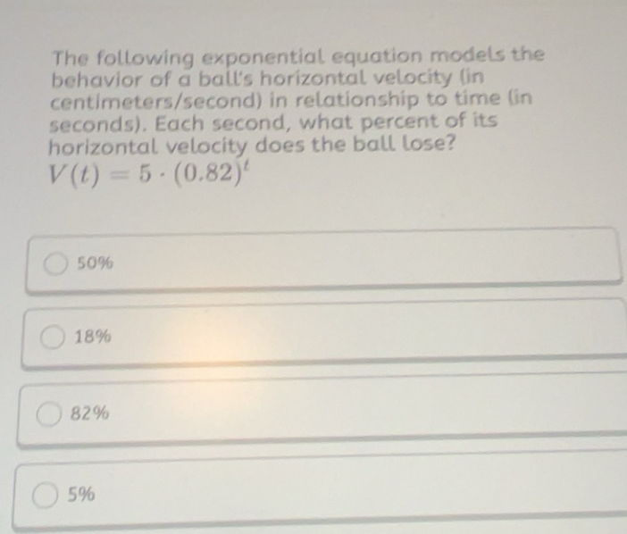 Solved: The following exponential equation models the behavior of a ...
