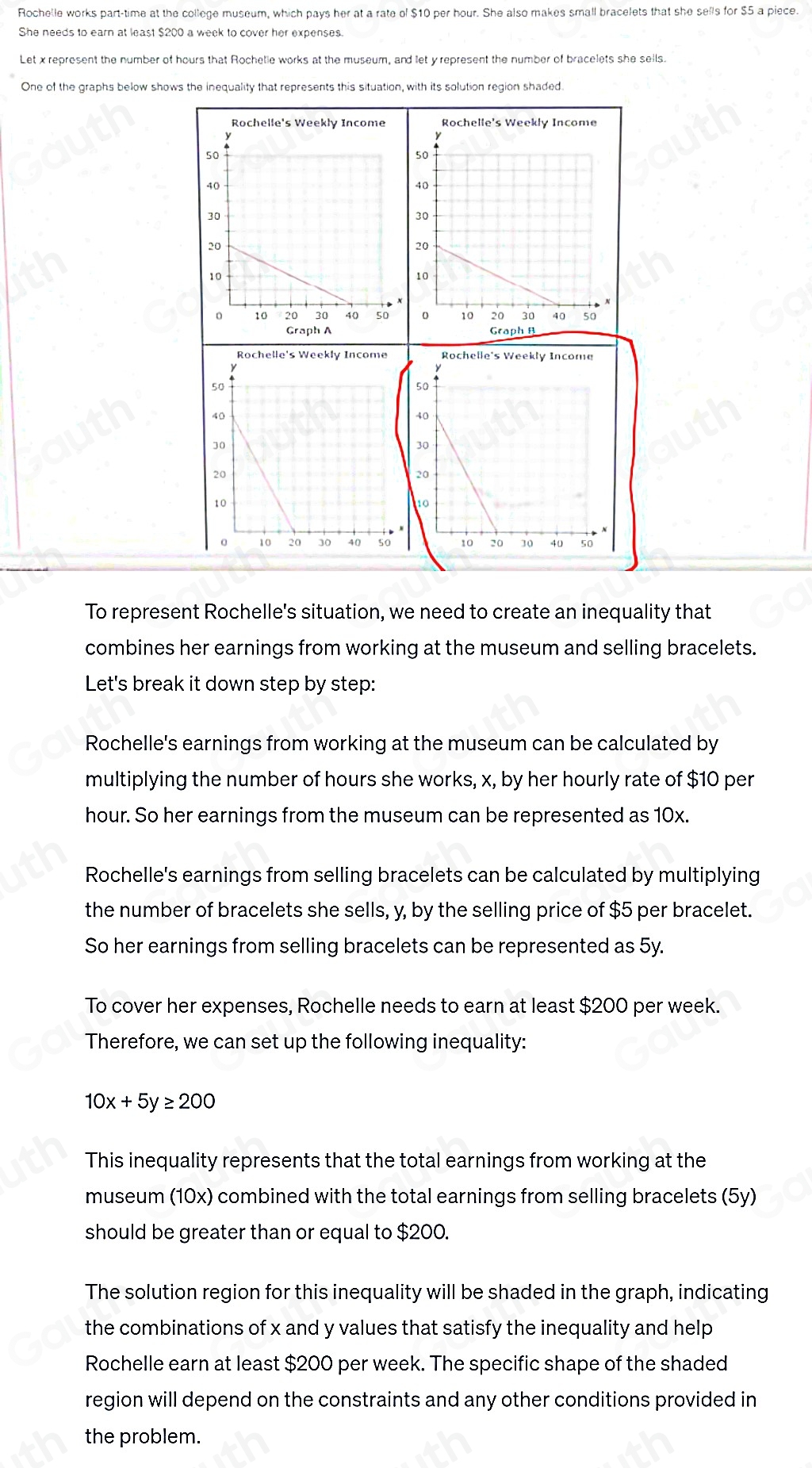Solved: Rochelle works part-time at the college museum, which pays her ...