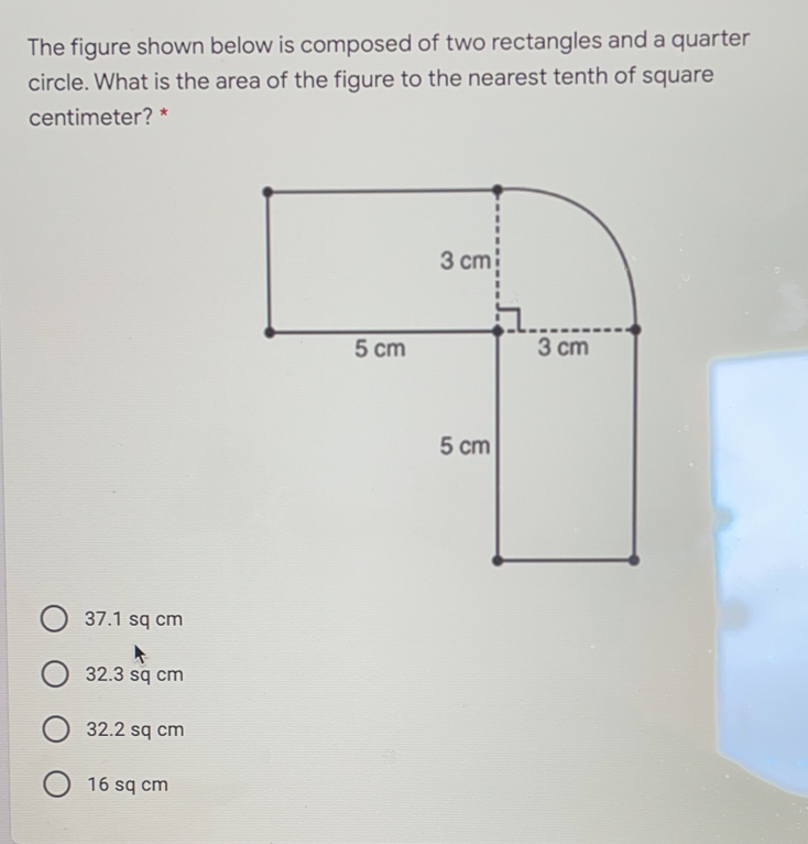 Solved: The figure shown below is composed of two rectangles and a ...