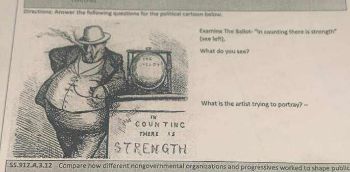 Solved: Directions: Answer the following questions for the political ...