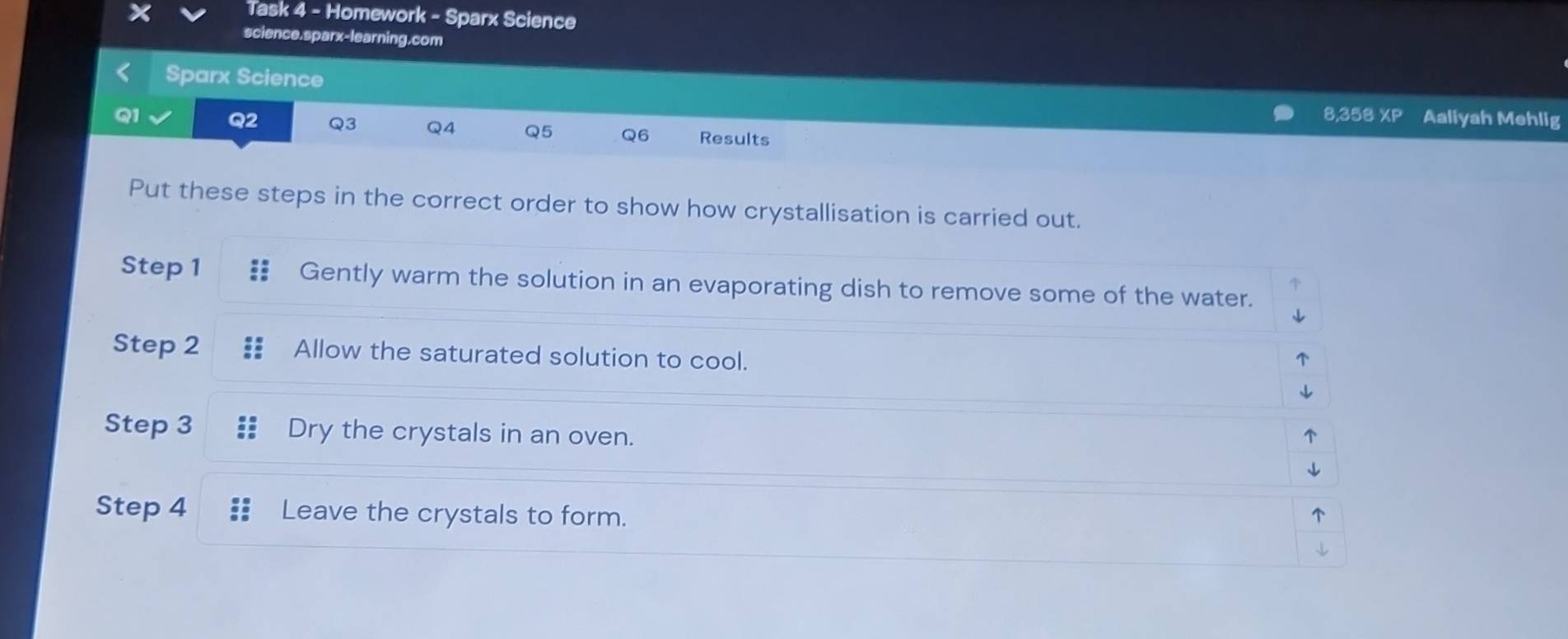 Resuelto:Task 4 - Homework - Sparx Science science.sparx-learning.com ...