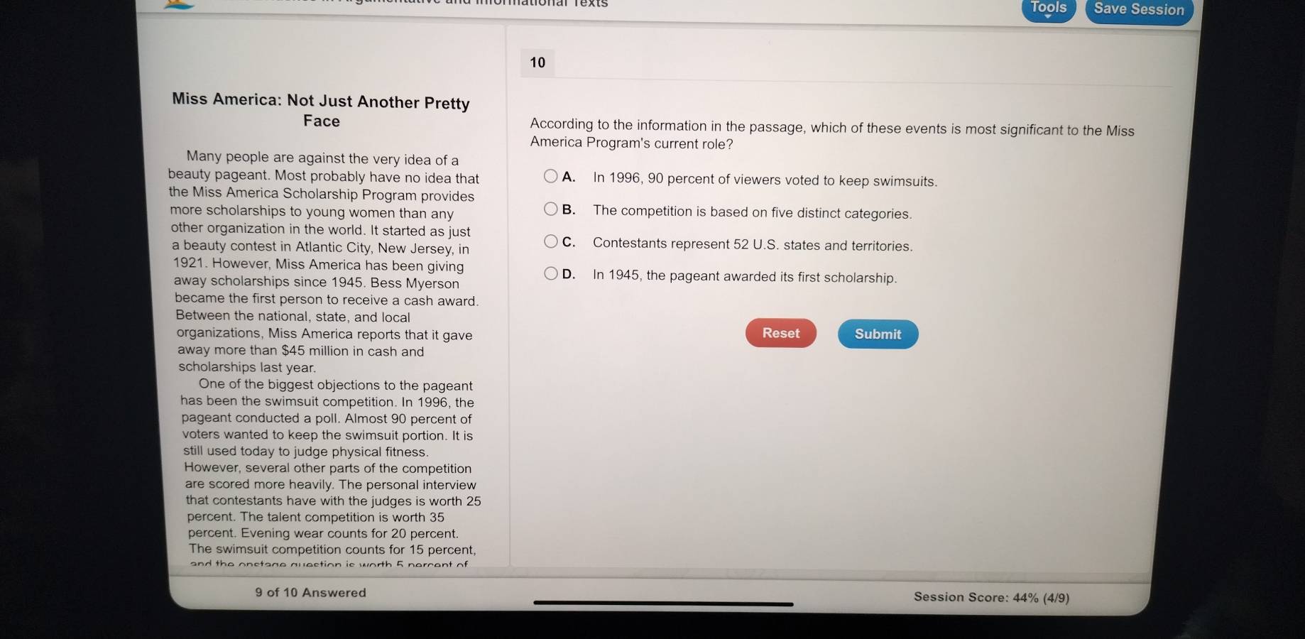 Solved: Tools Save Session 10 Miss America: Not Just Another Pretty ...