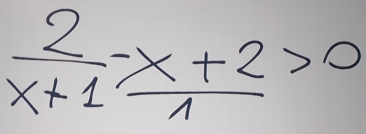 Risolto: 2/x+1 - (x+2)/1 >0