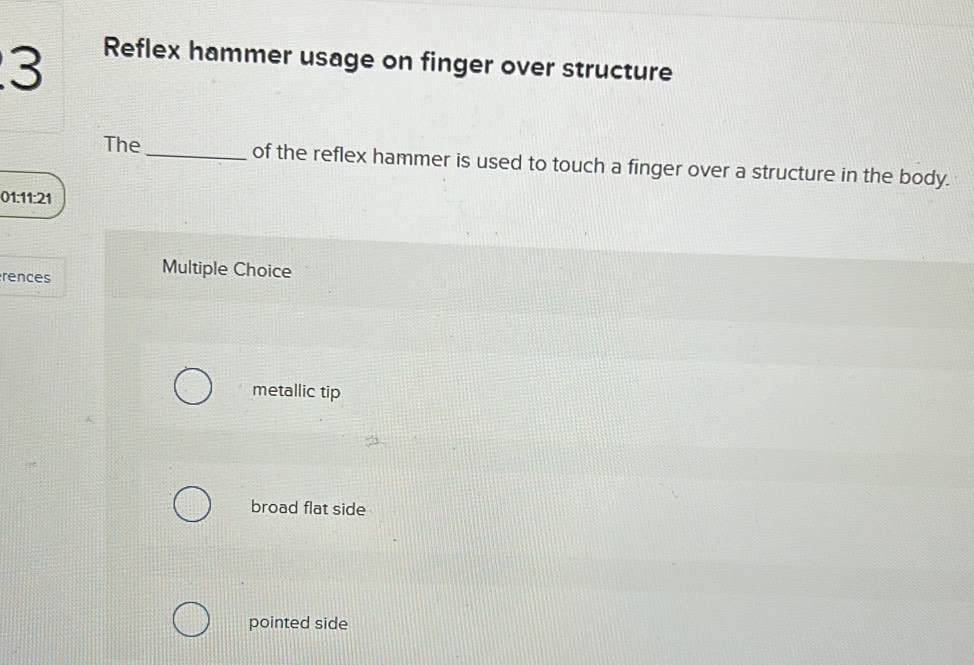 Solved: Reflex hammer usage on finger over structure The _of the reflex ...