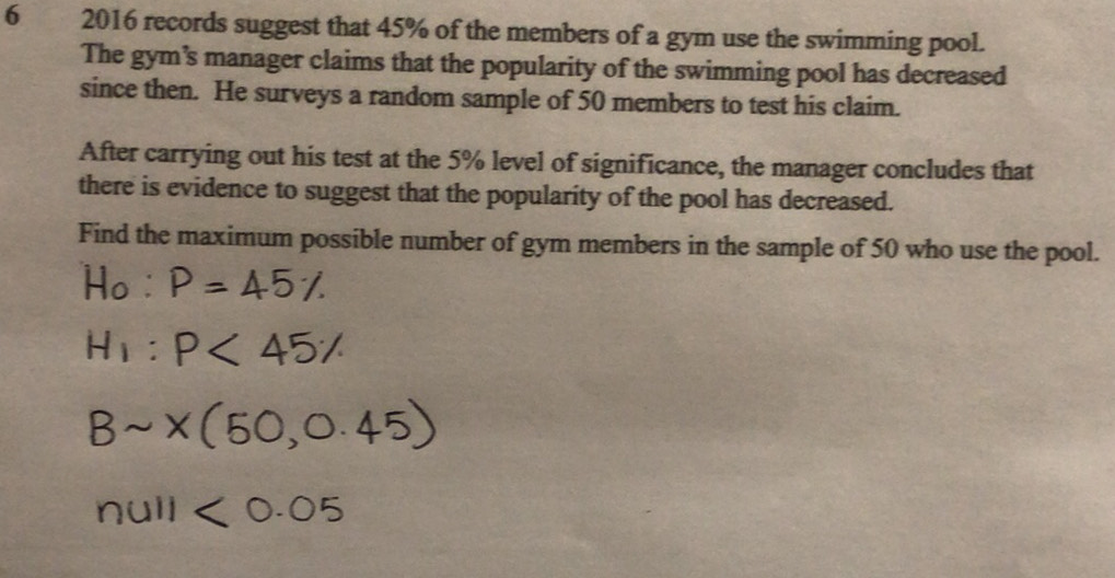 Solved: 6 2016 records suggest that 45% of the members of a gym use the ...