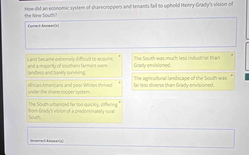 Solved: How did an economic system of sharecroppers and tenants fail to ...