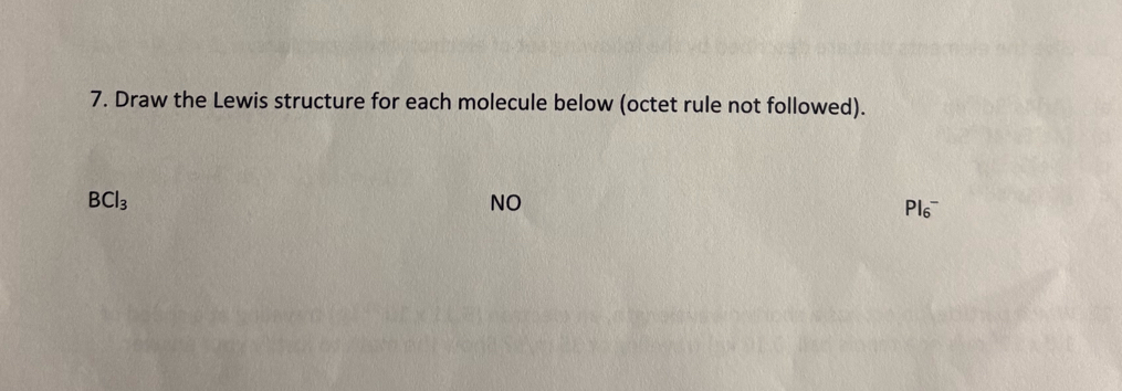 Solved: Draw the Lewis structure for each molecule below (octet rule ...