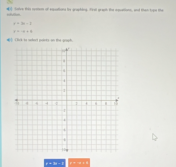 Gelöst:Solve this system of equations by graphing. First graph the ...