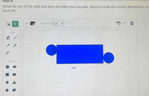 Draw the net of the solid that best describes the hay bale. Please ...