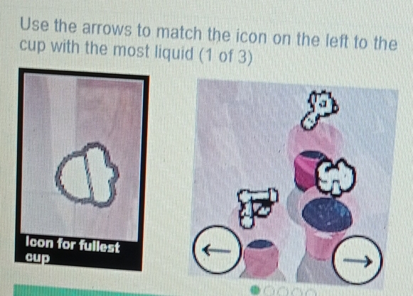Solved: Use the arrows to match the icon on the left to the cup with ...