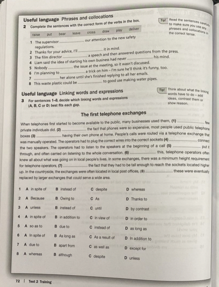 Risolto:Useful language Phrases and collocations 2 Complete the ...