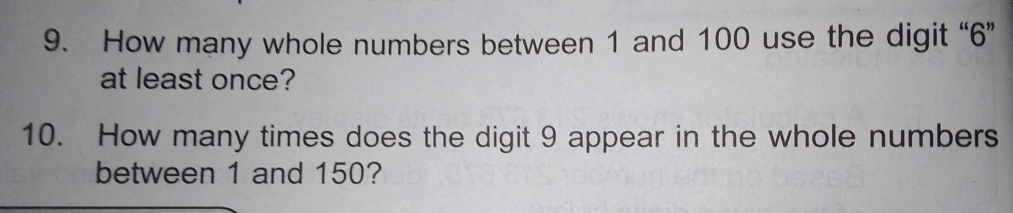Solved: How many whole numbers between 1 and 100 use the digit “ 6 ” at ...