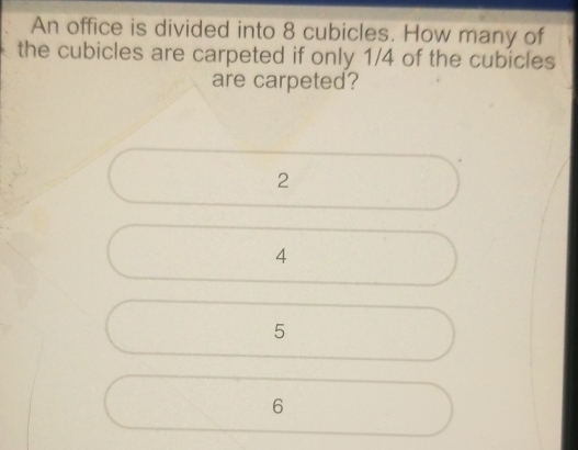Solved: An office is divided into 8 cubicles. How many of the cubicles ...
