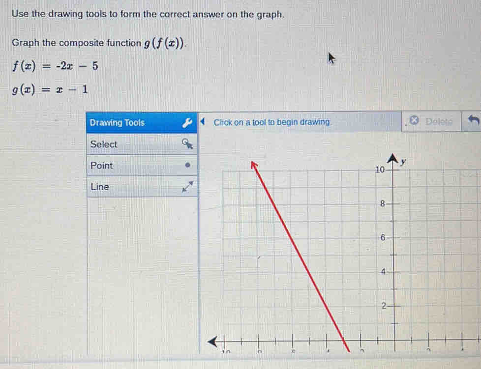 Solved: Use the drawing tools to form the correct answer on the graph. Graph the composite ...