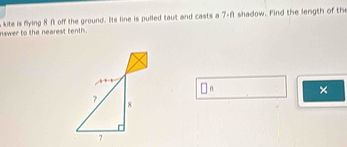 Solved: kite is flying 8 ft off the ground. Its line is pulled taut and ...