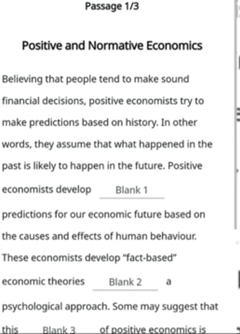 Solved: Passage 1/3 Positive and Normative Economics Believing that ...