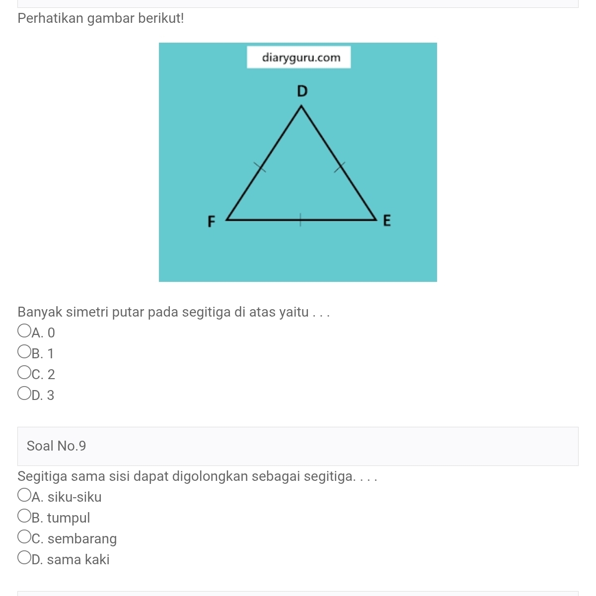Telah dijawab:Perhatikan gambar berikut! diaryguru.com Banyak simetri ...