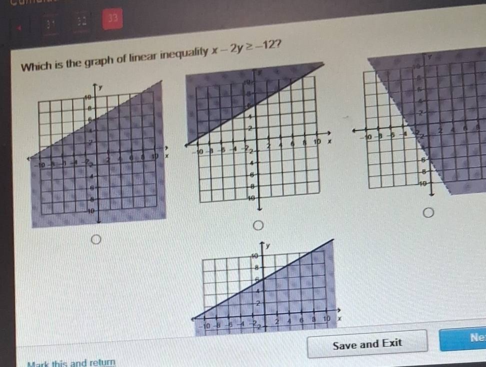 Résolu :Which is the graph of linear inequality x-2y≥ -12 7 B y 10 8 5 ...