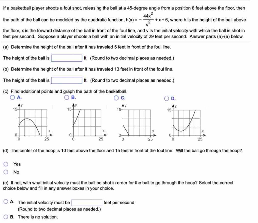 Solved: If a basketball player shoots a foul shot, releasing the ball ...