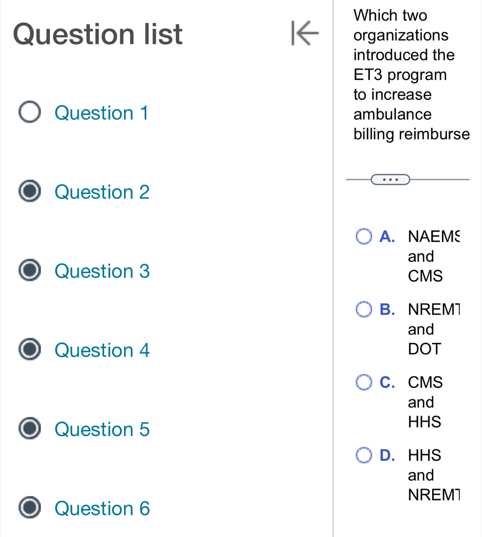 Solved: Which two Question list organizations introduced the ET3 ...