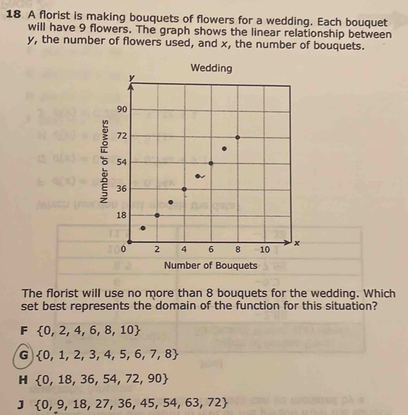 Solved: A florist is making bouquets of flowers for a wedding. Each ...