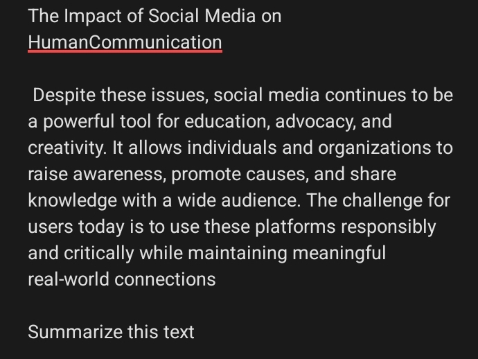 Solved: The Impact of Social Media on HumanCommunication Despite these ...
