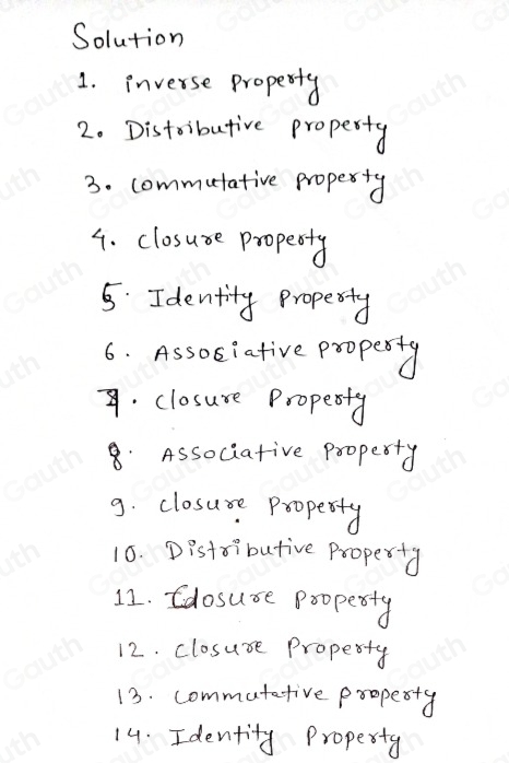 Solved: A. Associative Property C. Commutative Property E. Identity ...