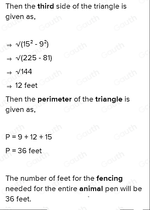 Solved: In a video game, Shar has to build a pen shaped like a right ...
