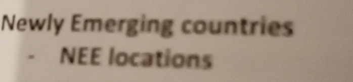 Solved: Newly Emerging countries NEE locations [Social Science]
