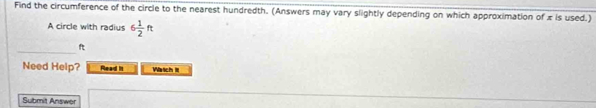 Solved: Find the circumference of the circle to the nearest hundredth ...