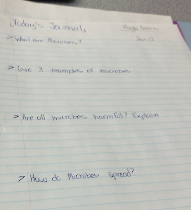 Solved: iTcday's Soumal, What are Mcrobee? Give 3 examples of murcoe 2 ...