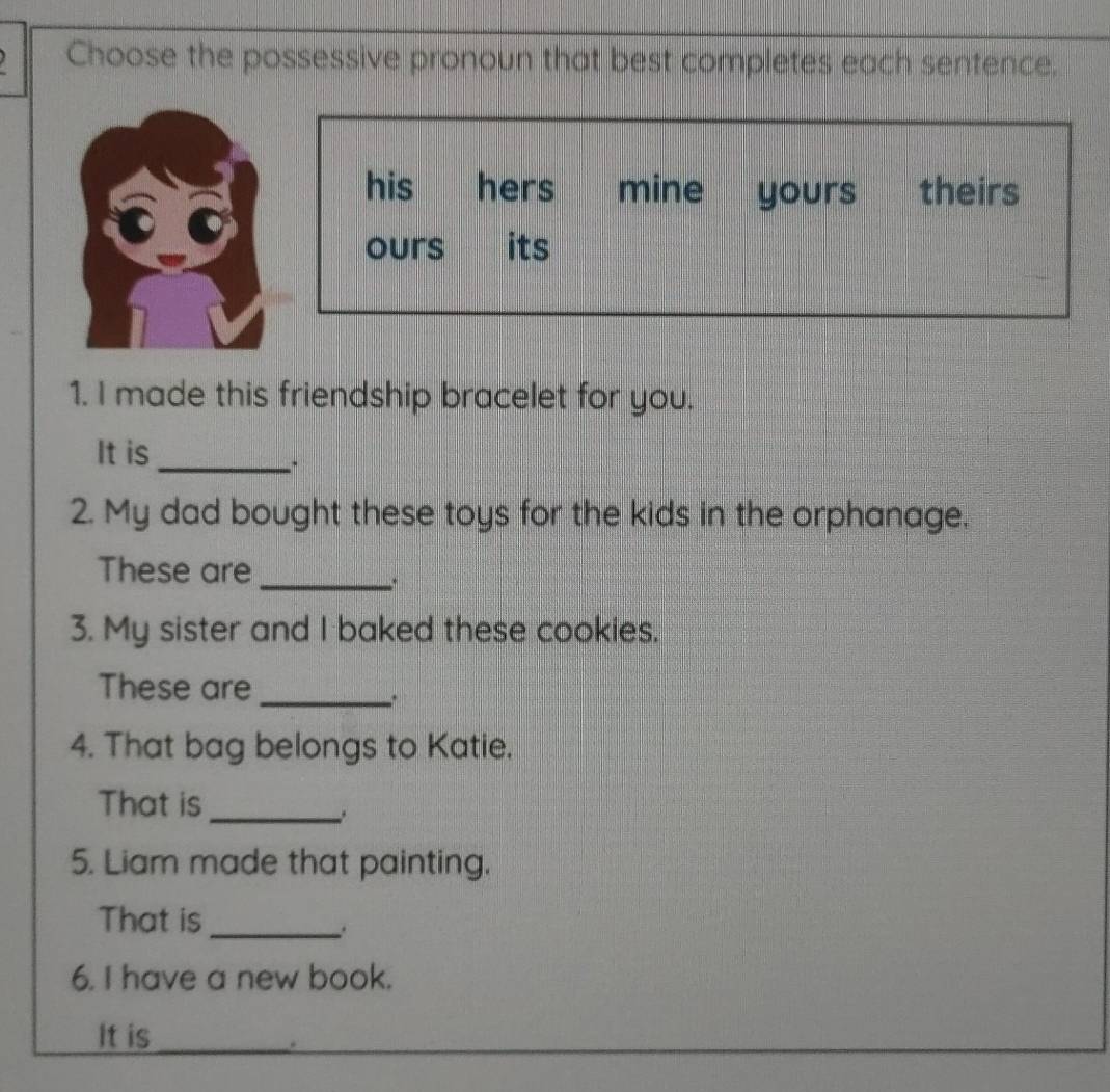 Resuelto:Choose the possessive pronoun that best completes each ...