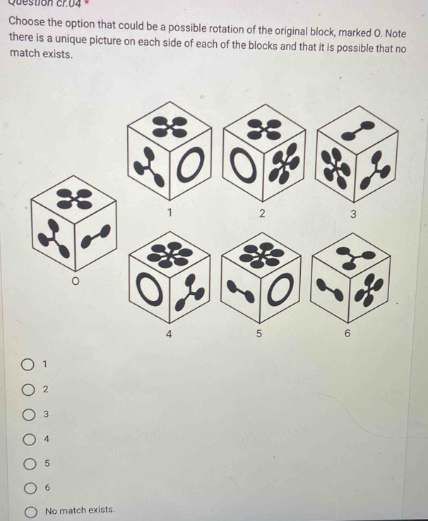 Resuelto:Question cr.04 * Choose the option that could be a possible ...