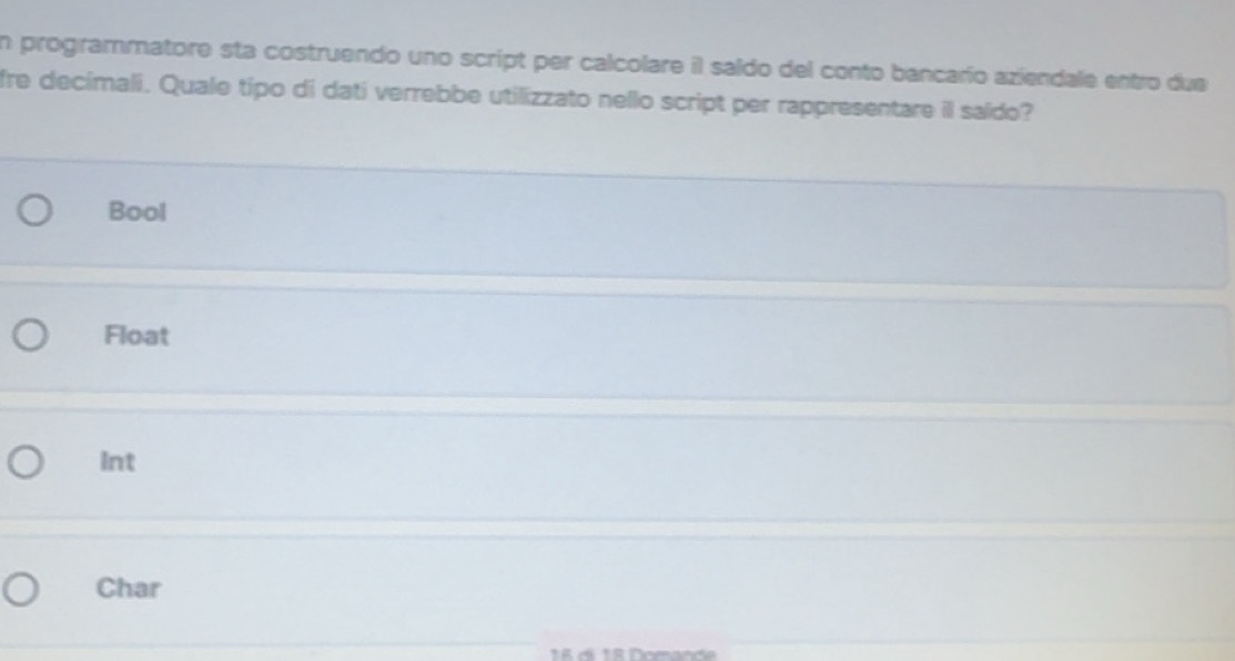 Risolto:En programmatore sta costruendo uno script per calcolare il ...