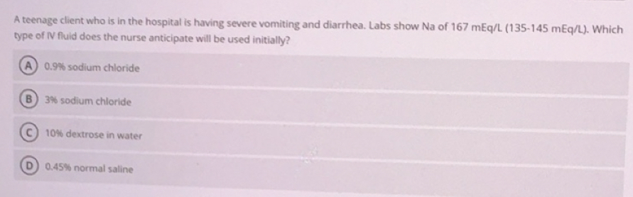 Solved: A teenage client who is in the hospital is having severe ...