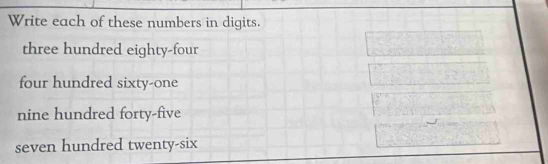 Solved: Write each of these numbers in digits. three hundred eighty ...