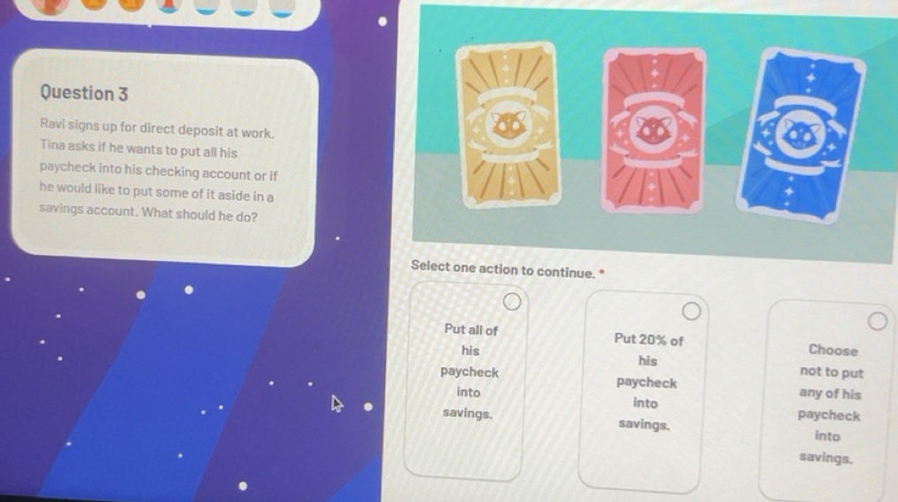 Solved: Ravi signs up for direct deposit at work. Tina asks if he wants ...