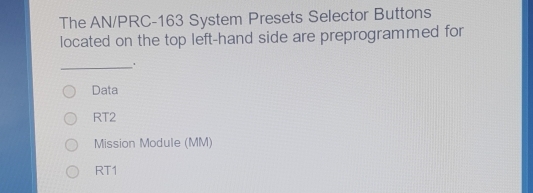 Solved: The AN/PRC-163 System Presets Selector Buttons located on the ...