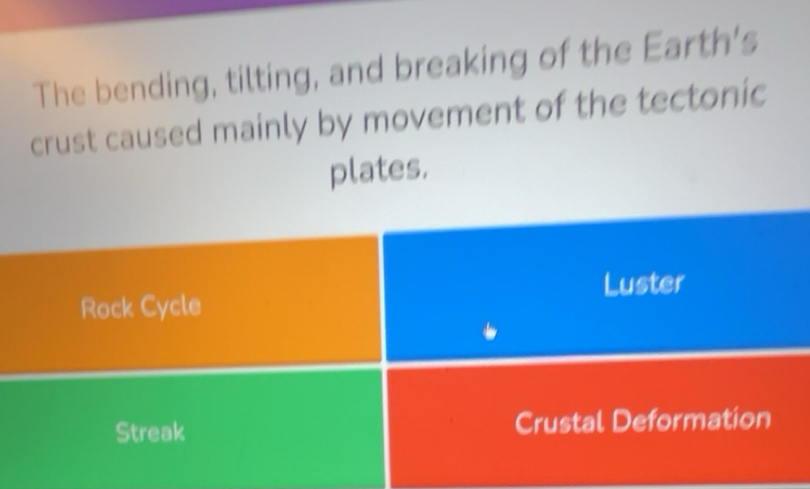 Solved: The bending, tilting, and breaking of the Earth's crust caused ...