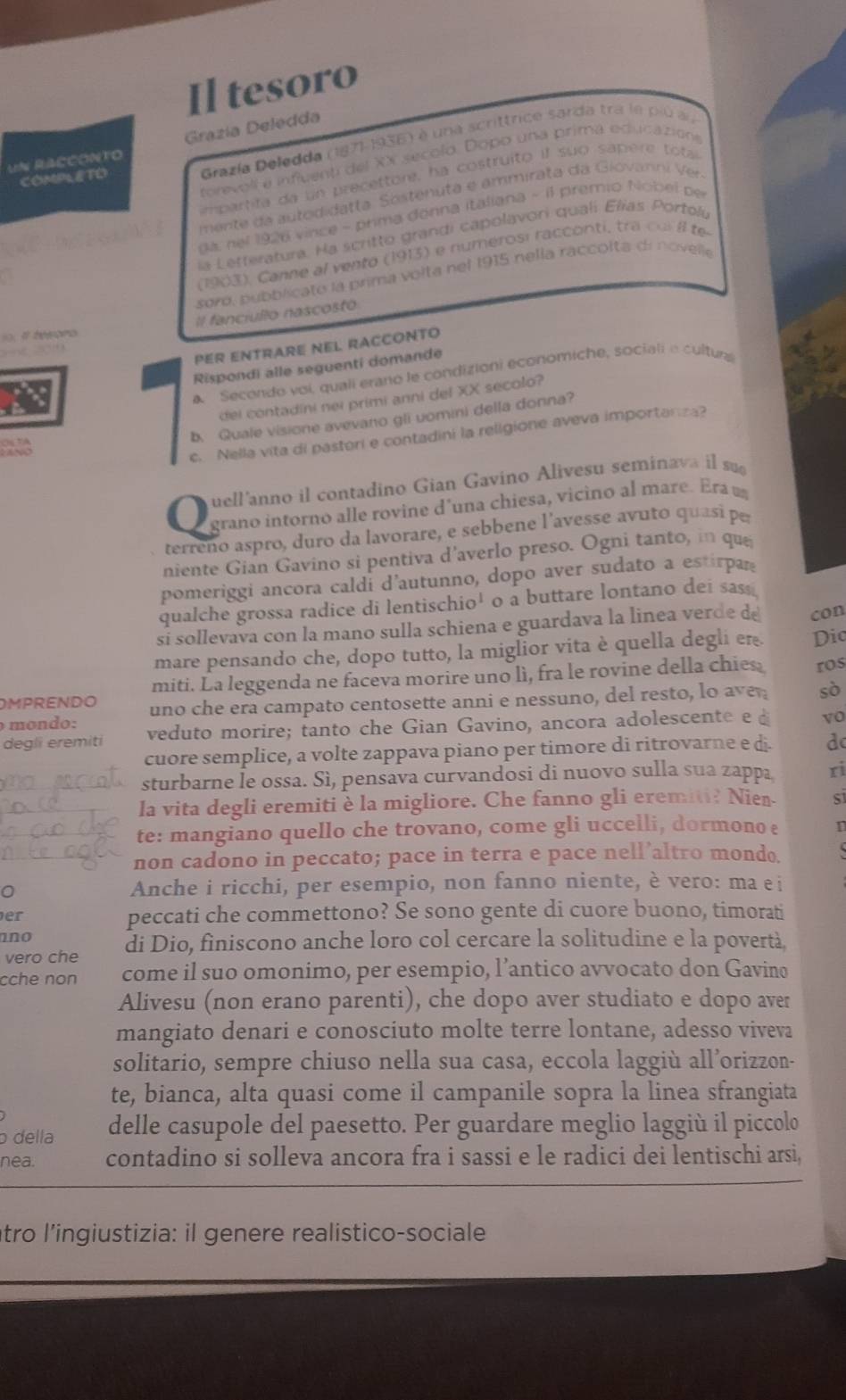 Risolto:Il tesoro un raccónto Grazía Deledda Grazía Deledda (1871-1936 ...