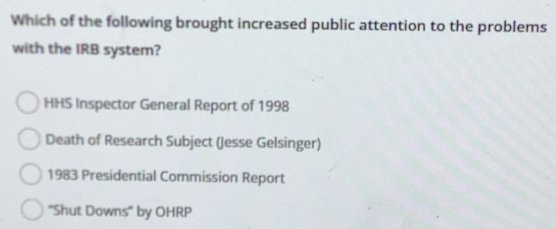 Solved: Which of the following brought increased public attention to ...