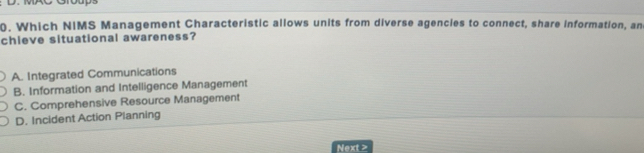 Solved: Which NIMS Management Characteristic allows units from diverse ...