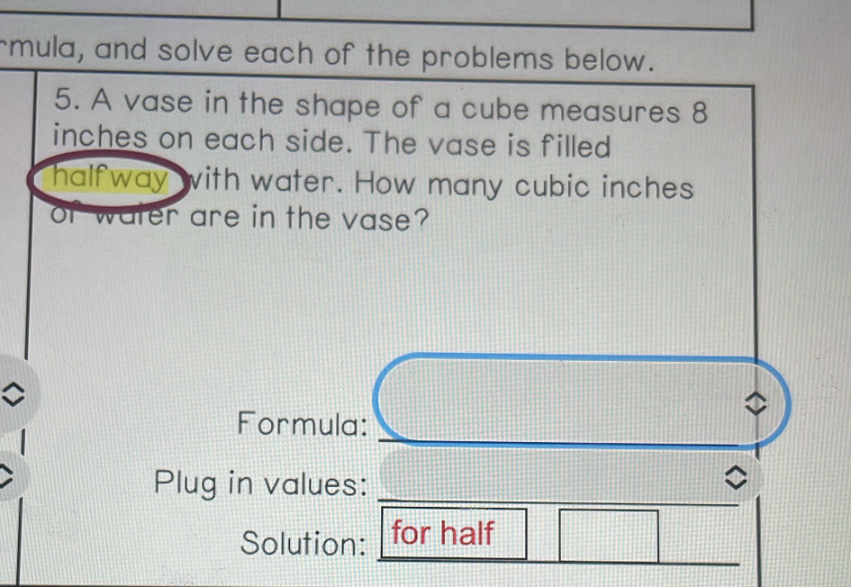 Solved: rmula, and solve each of the problems below. 5. A vase in the ...